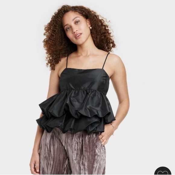 a new day | Tops | A New Day Black Ruffle Top | Poshmark